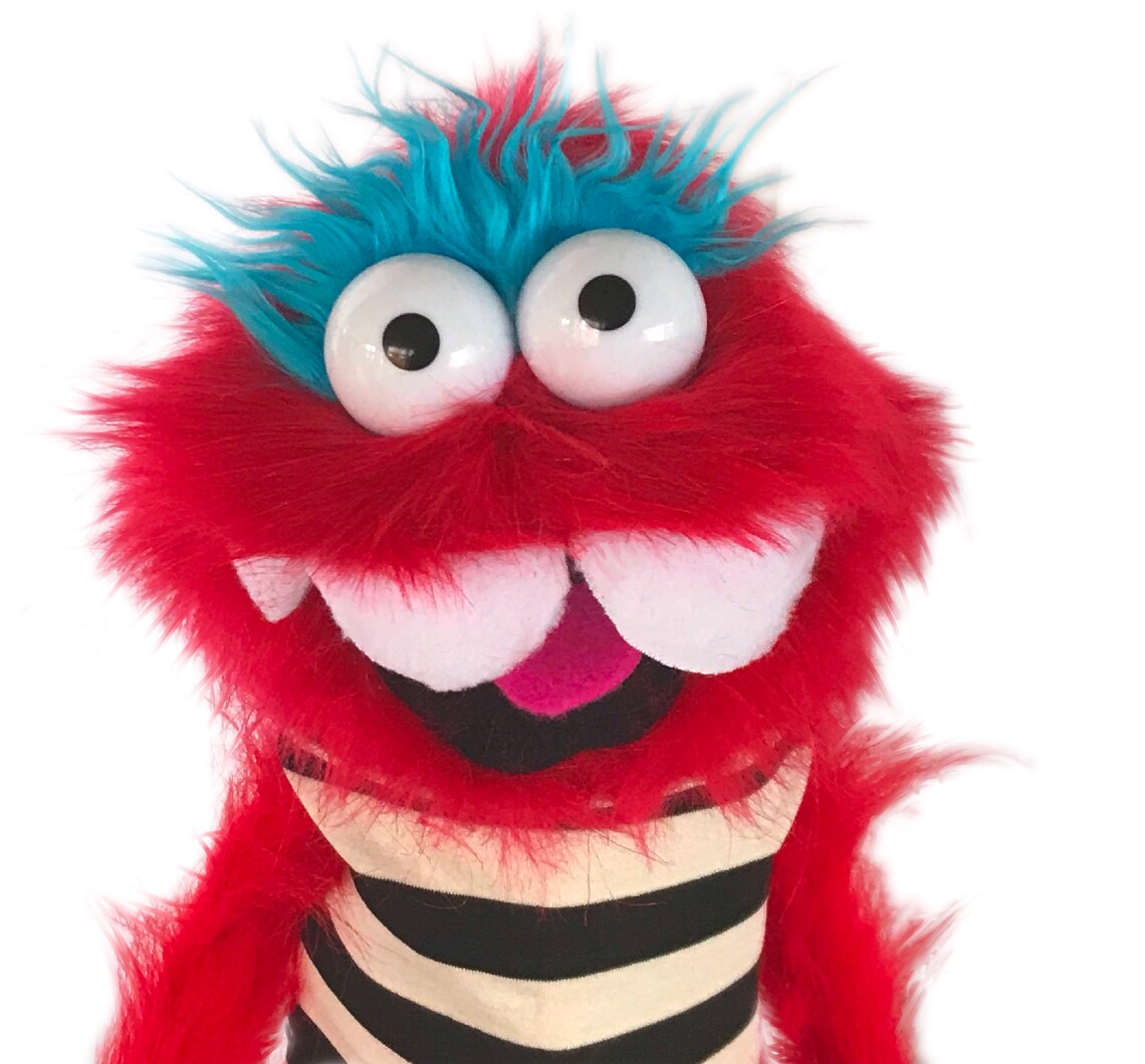 Red Fuzz-pro, Professional Monster Hand Puppet - Etsy