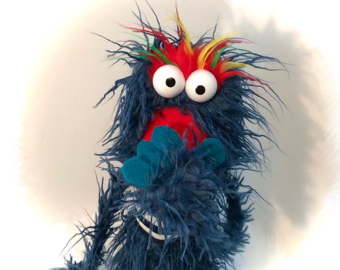 Blue Shaggy Chin-pro, Professional Monster Hand Puppet - Etsy