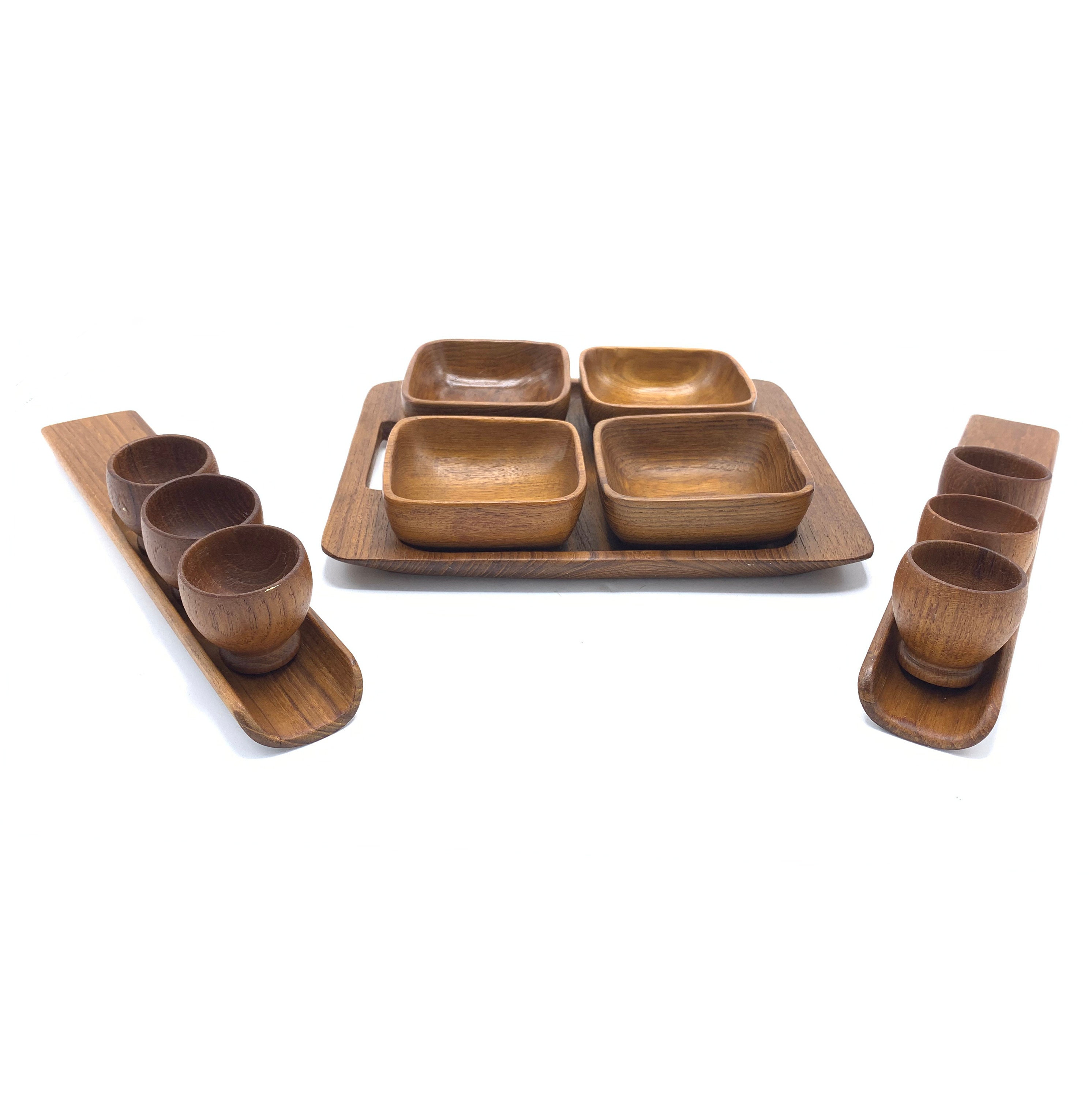 Mid-century Modern Teak Wood Serving Set - 13 Pieces - Etsy