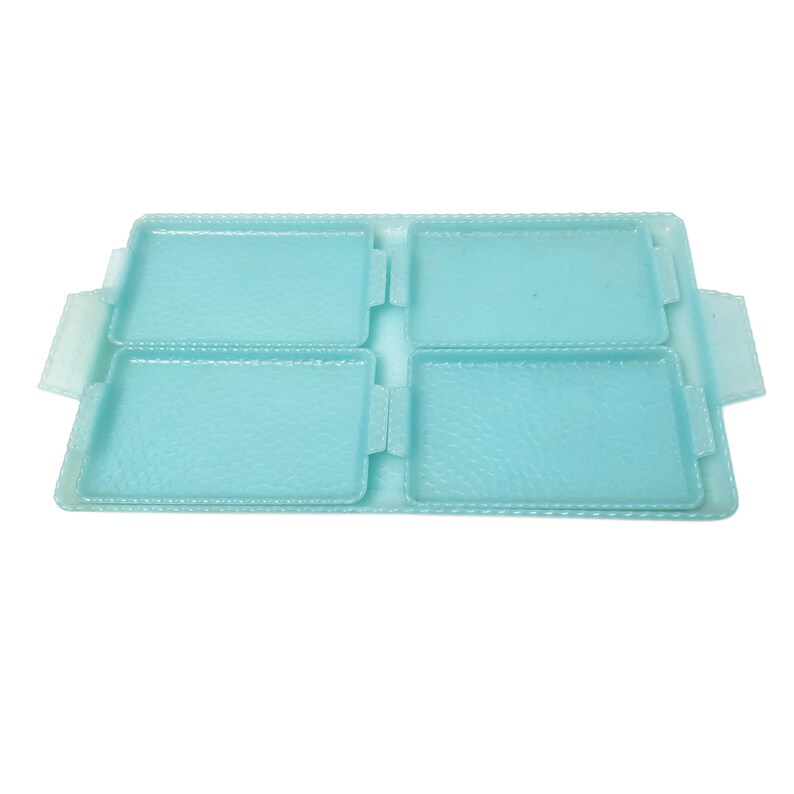 Rare 1940's Mid Century Welcome Ware Light Blue Textured, Scalloped ...