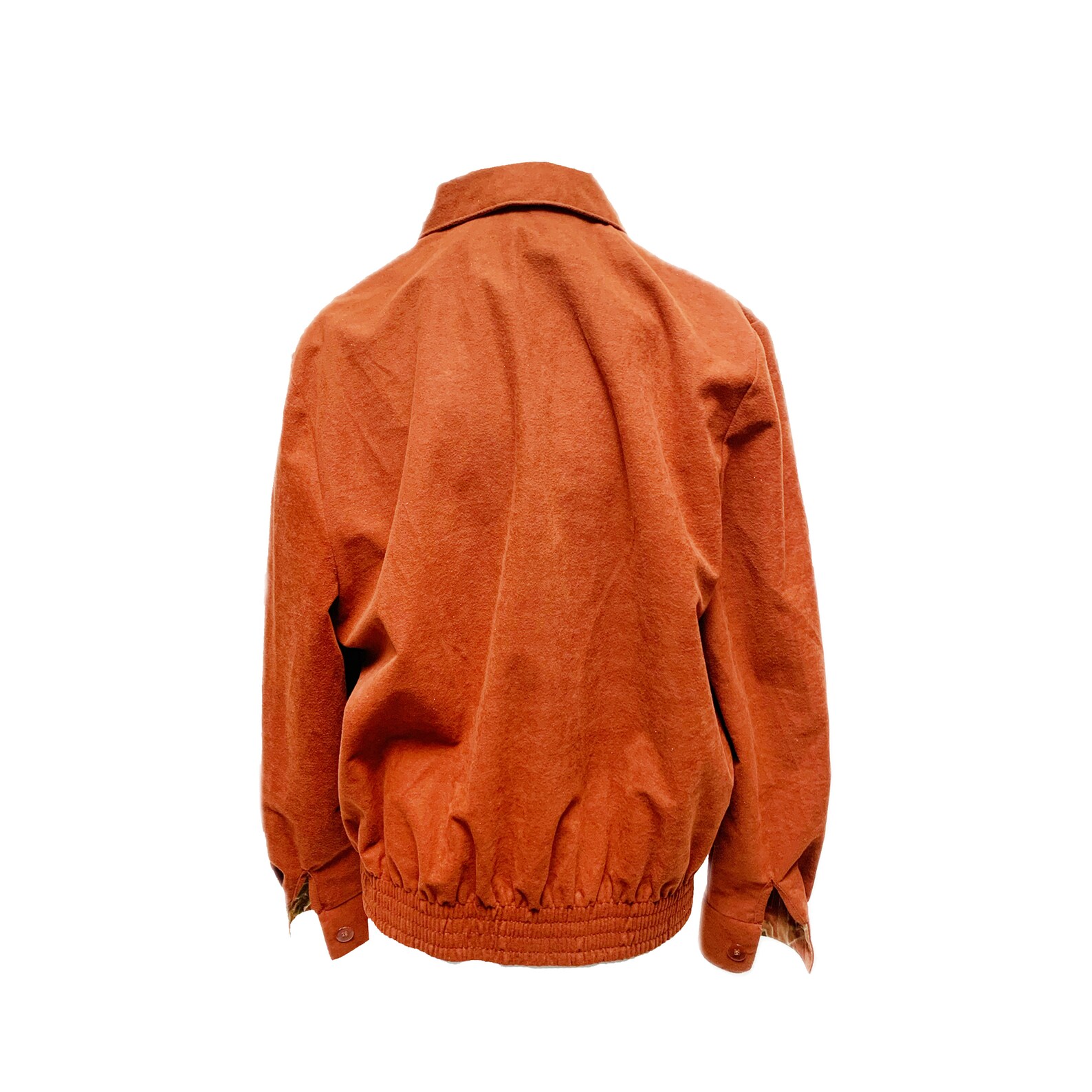 Retro Faux Suede Burnt Orange Bomber Jacket - Etsy