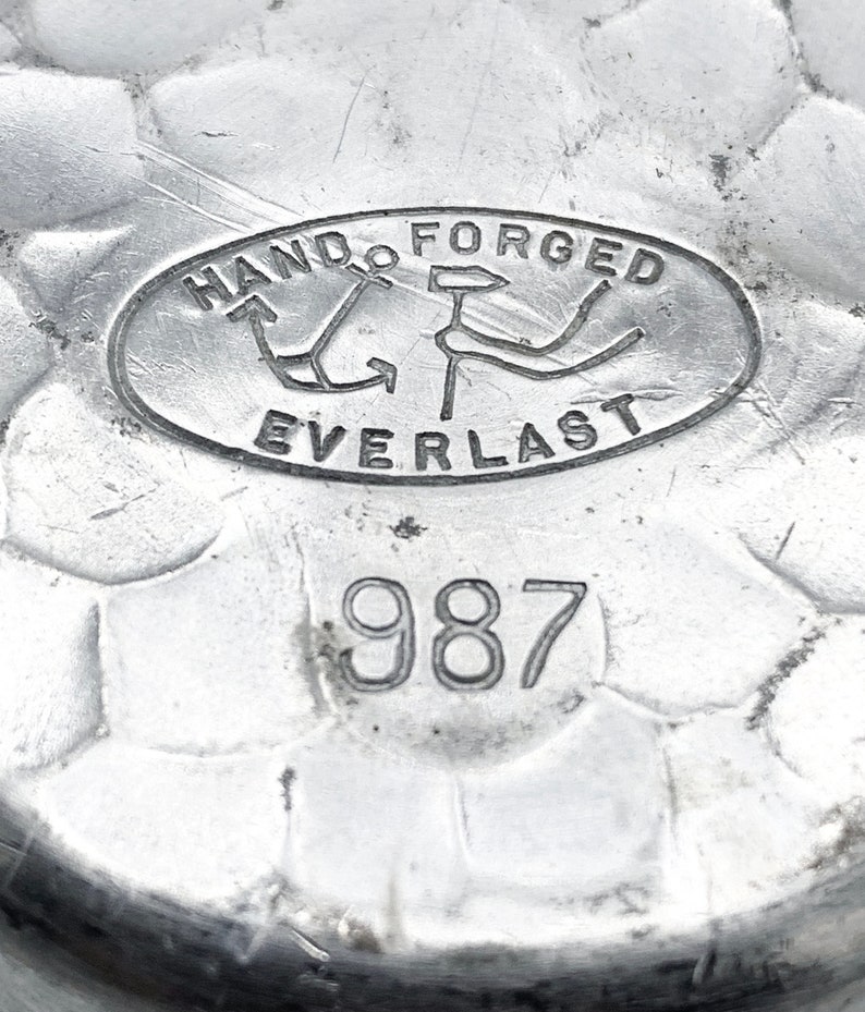 Vintage Mid Century Set of Everlast Hand Forged Aluminum Ice Bucket and ...