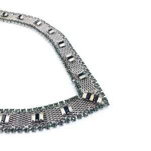 Vintage Rhinestone Covered Silver Mesh Chain V-choker - Etsy