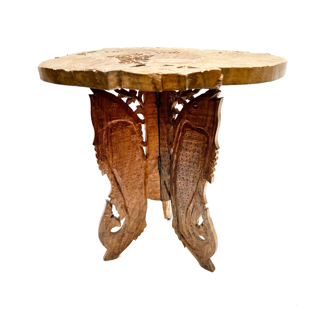 Mid-century Hand Carved, Collapsible Wooden Koi Fish Accent Table - Etsy