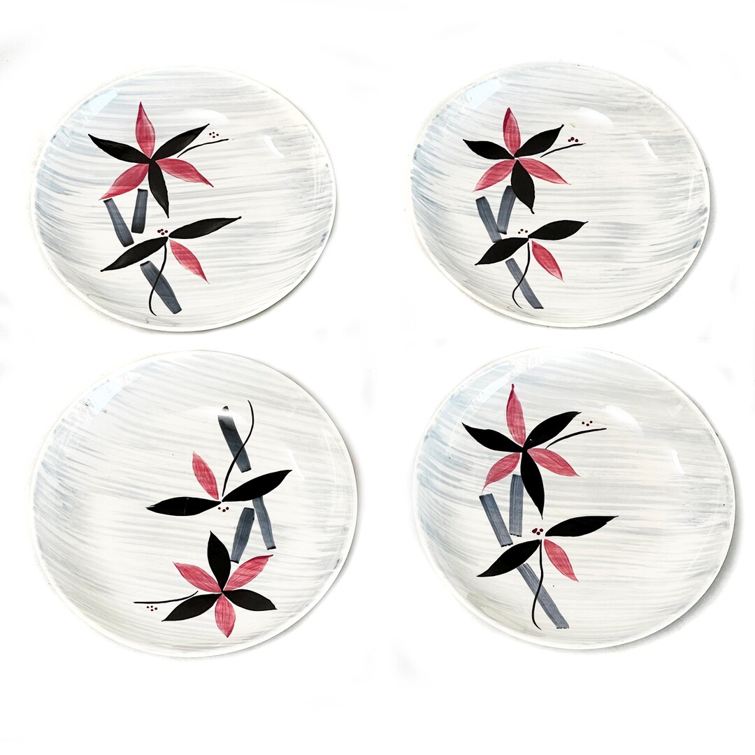 1950's Mid Century Stetson Hand Painted, Glazed Floral China Bowls - 4 ...