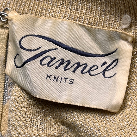 1960's Mod Tannél Knits Yellow And Metallic Silver Dr… - Gem