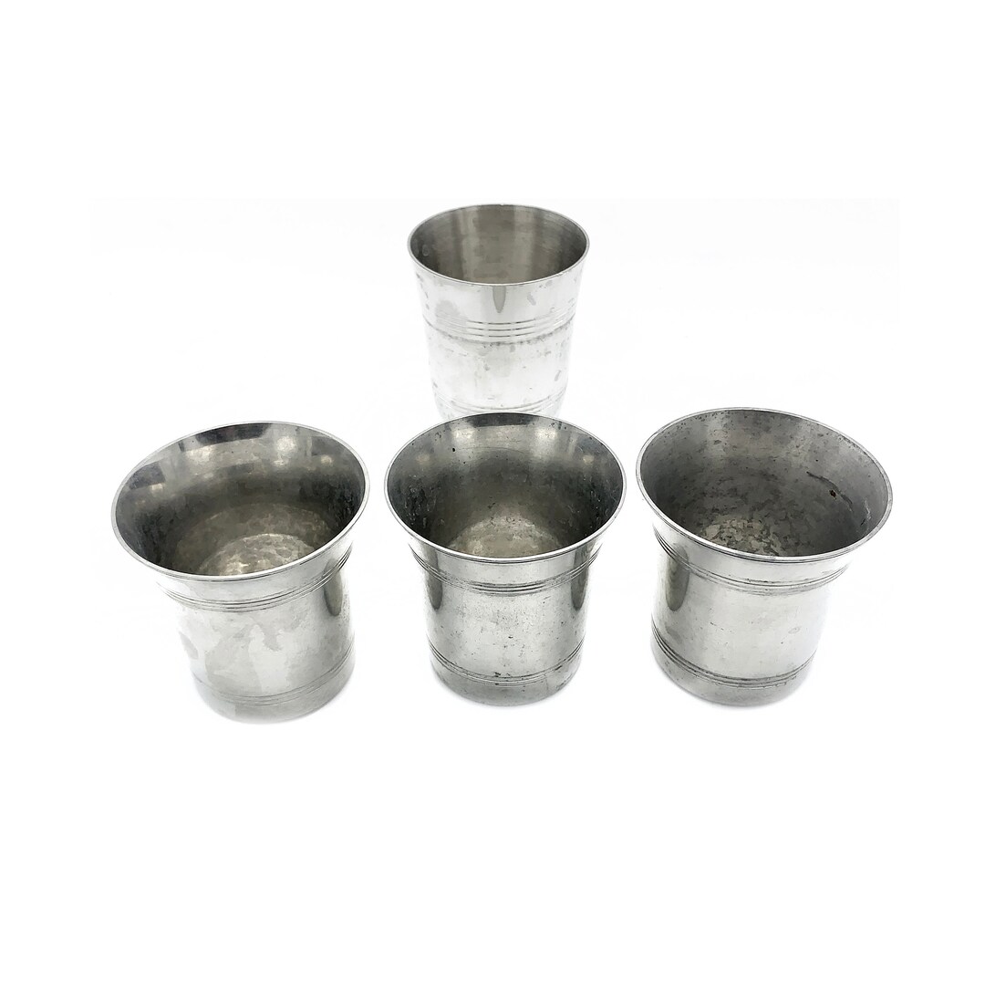 Mid-century Modern Williamsburg Colonial Style Stieff Pewter Cups - 4 ...