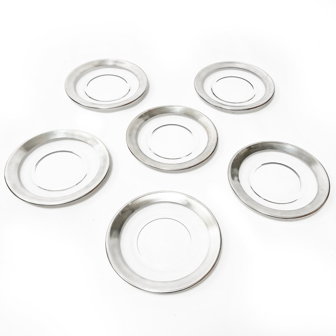 Mid-century Modern Glass Silver Rim Side Plates - 6 Pieces - Etsy