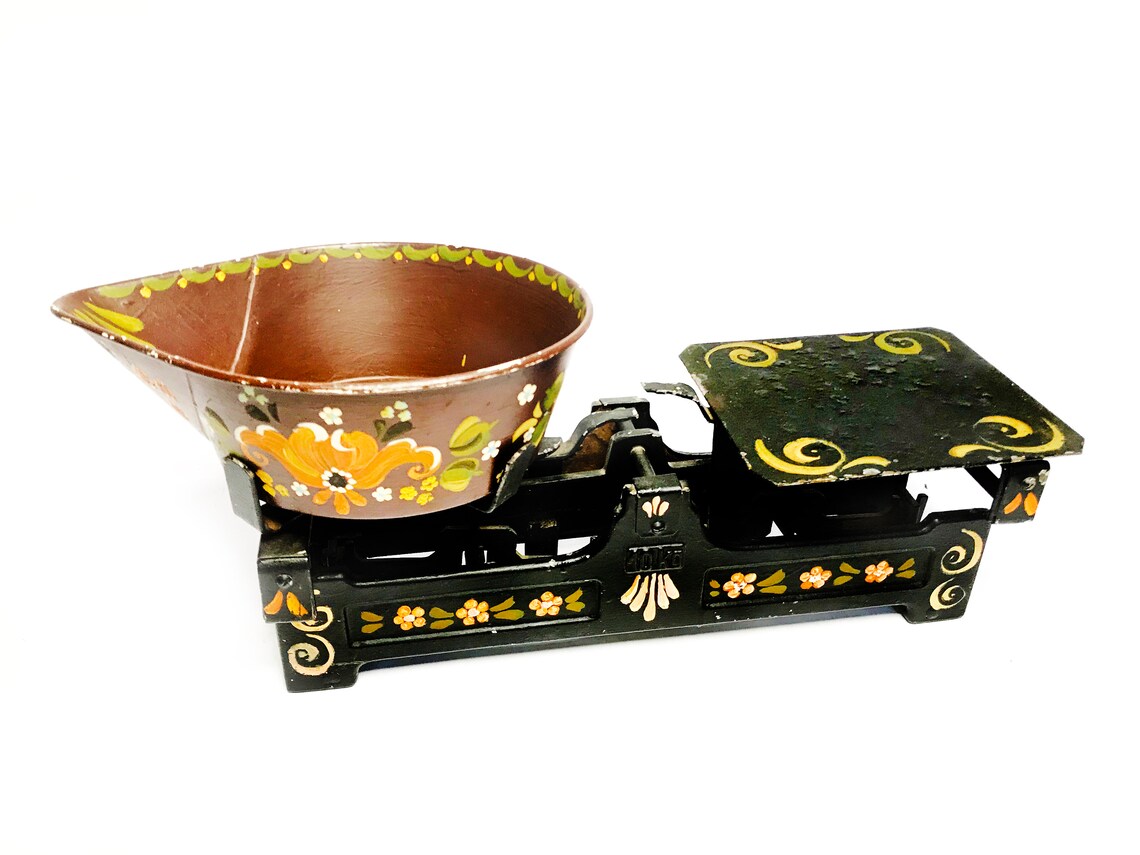 Antique Cast Iron 10KG Balancing Scale Hand Painted With - Etsy