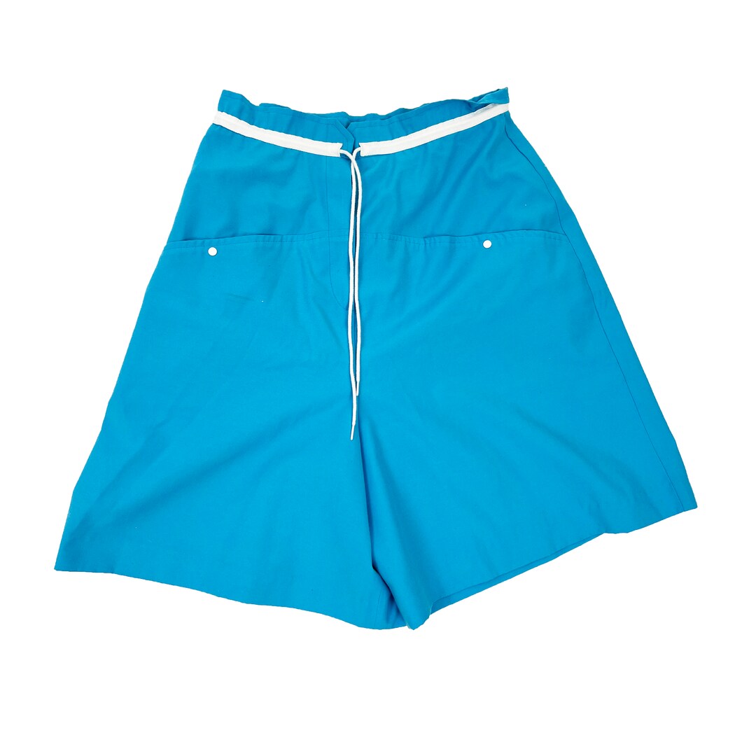 1970's Top Speed Retro Bright Blue High Waisted A-line Shorts - Etsy