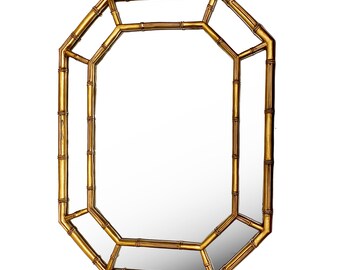 Gold Bamboo Mirror | Etsy