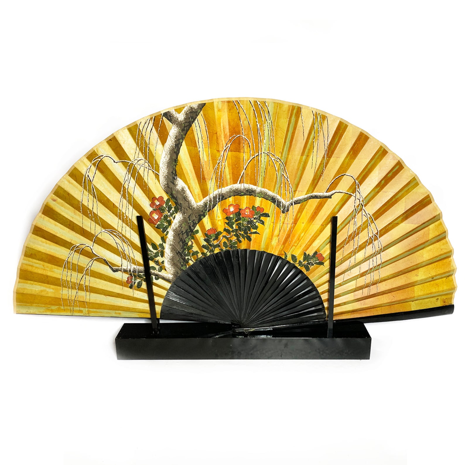 Giant Hand Made Japanese Lacquer Fan With Display - Etsy
