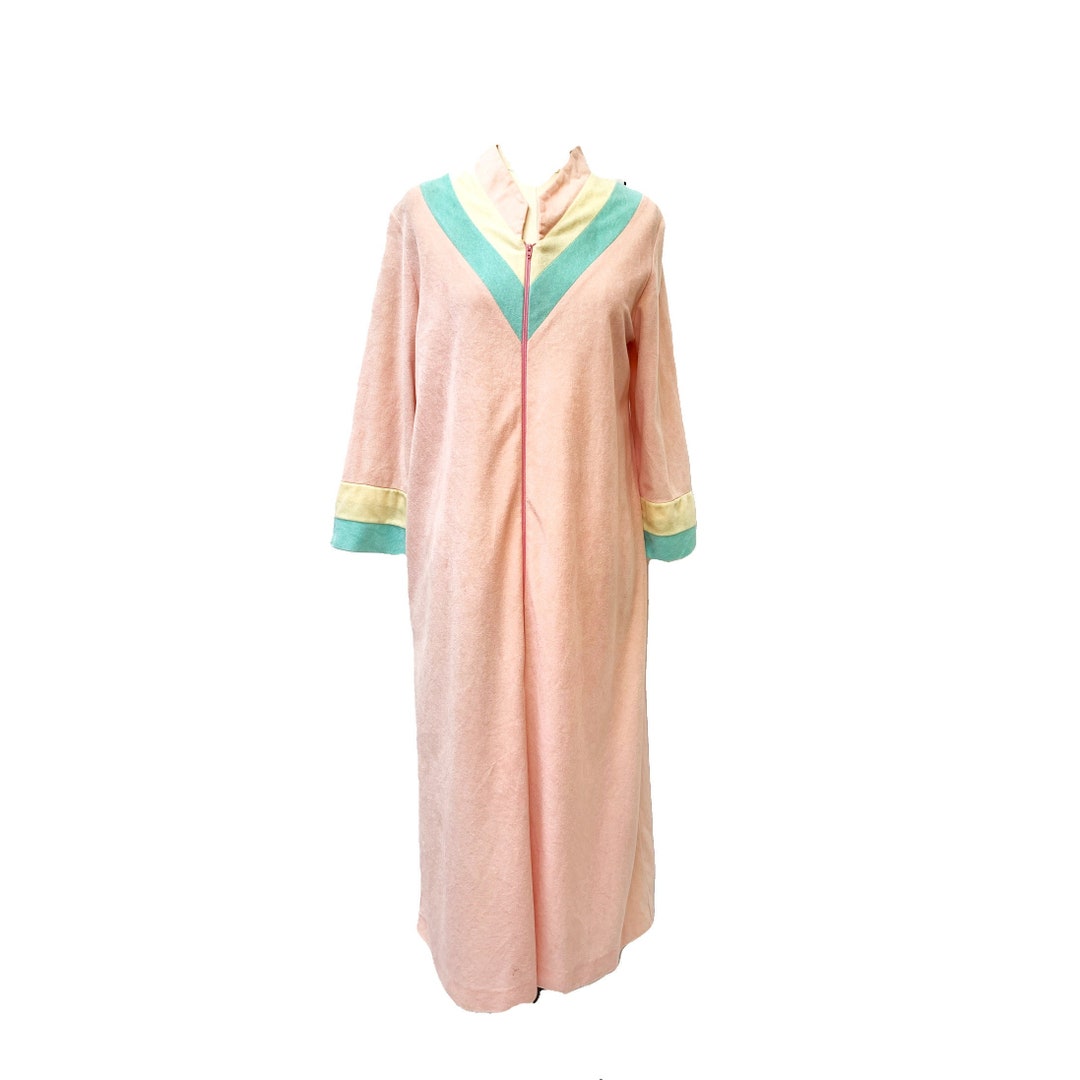 Mid-century Sears at Home Wear Velour Light Pink Housecoat - Etsy