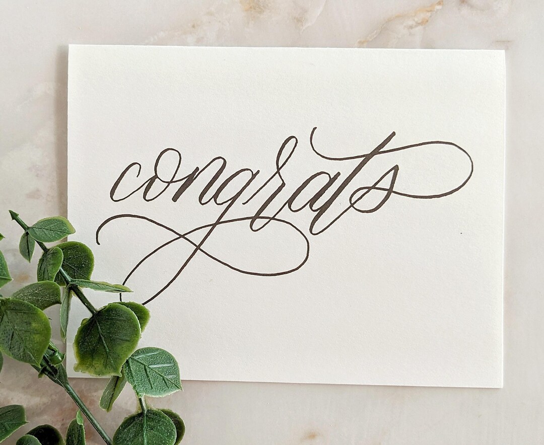 Handmade Minimalist Congratulations Card for Married Couple, Wedding ...