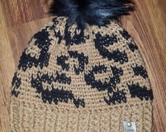 Crochet Leopard Print Hat - Etsy