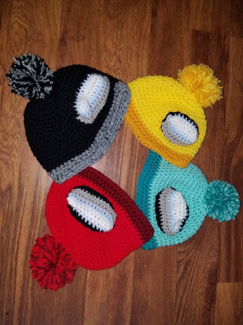 Among Us Crochet Hats, Custom Gamer Hats, Crochet Hats - Etsy