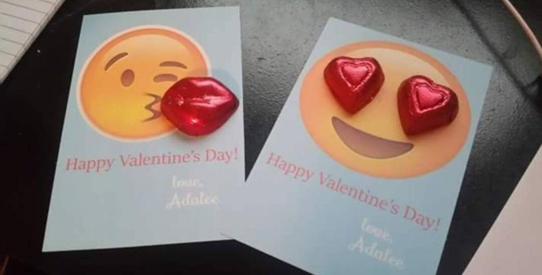 Emoji Valentine Cards, Kids Valentine's Day Cards, - Etsy