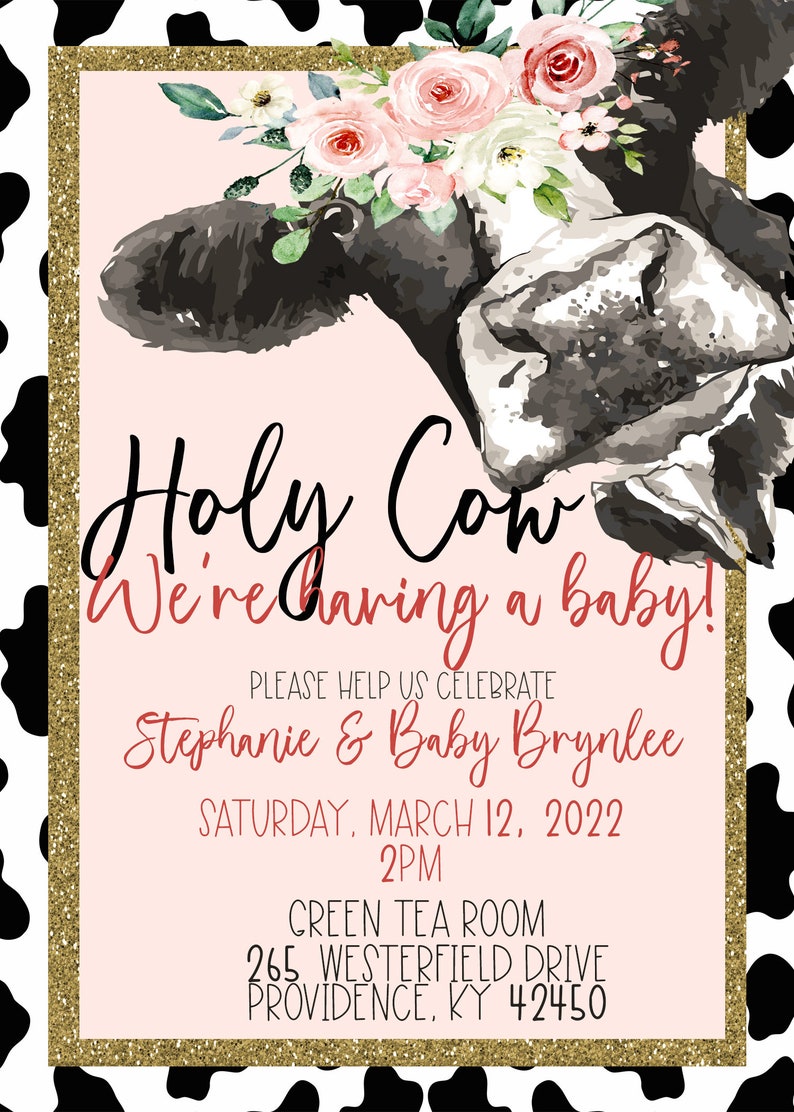 Holy Cow We're Having a Baby Invitation Baby Shower - Etsy