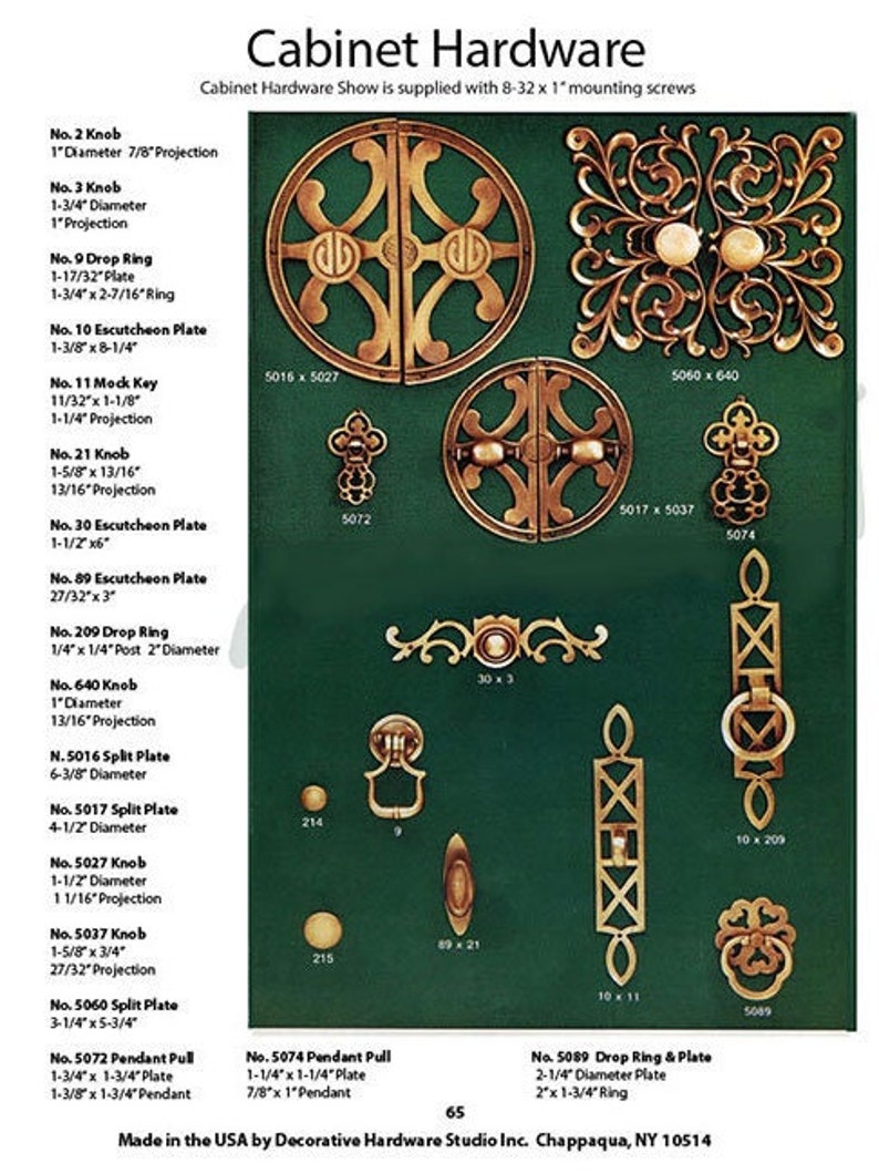 Furniture Hardware - Asian Style - Solid Brass - Etsy