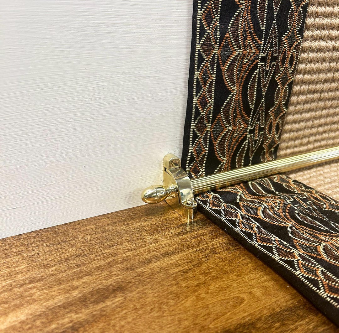 Made in USA Acorn Finial Stair Rod With Reeded Brass Tube - Etsy