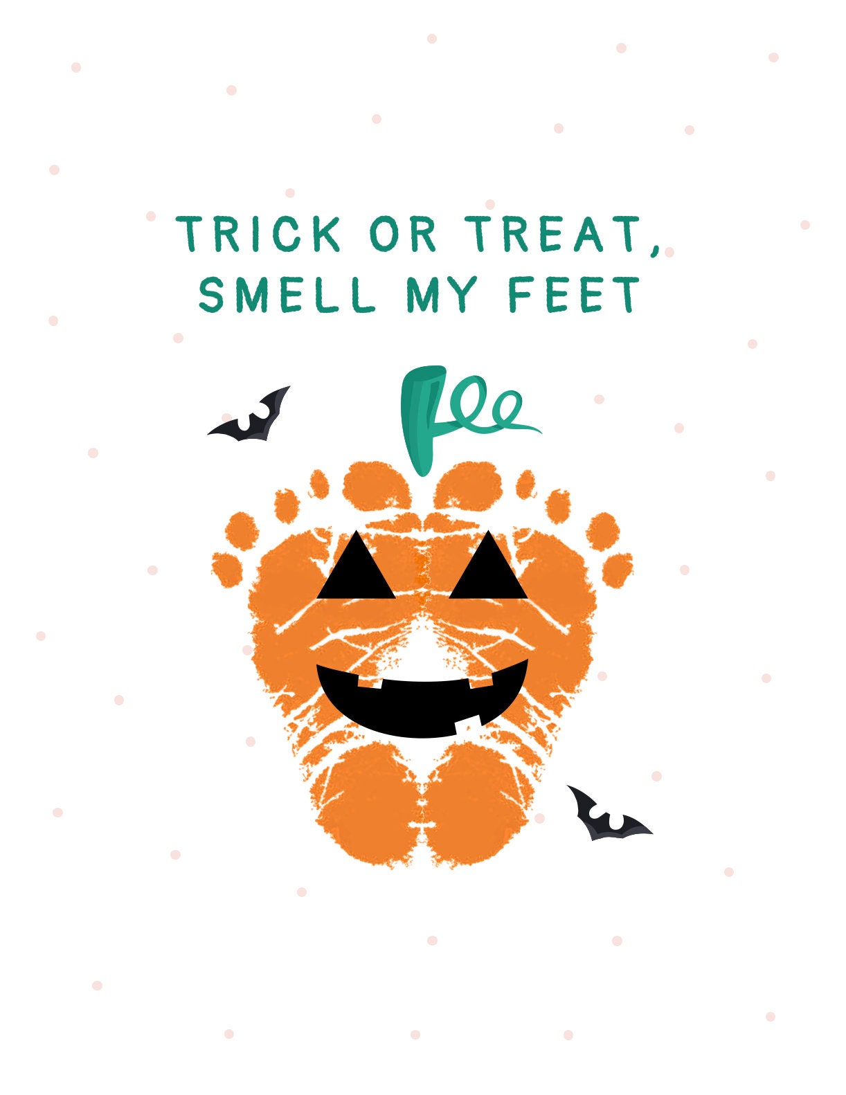 Pumpkin Baby Footprint Wall Art Craft Keepsake Gift Handprint Footprint ...