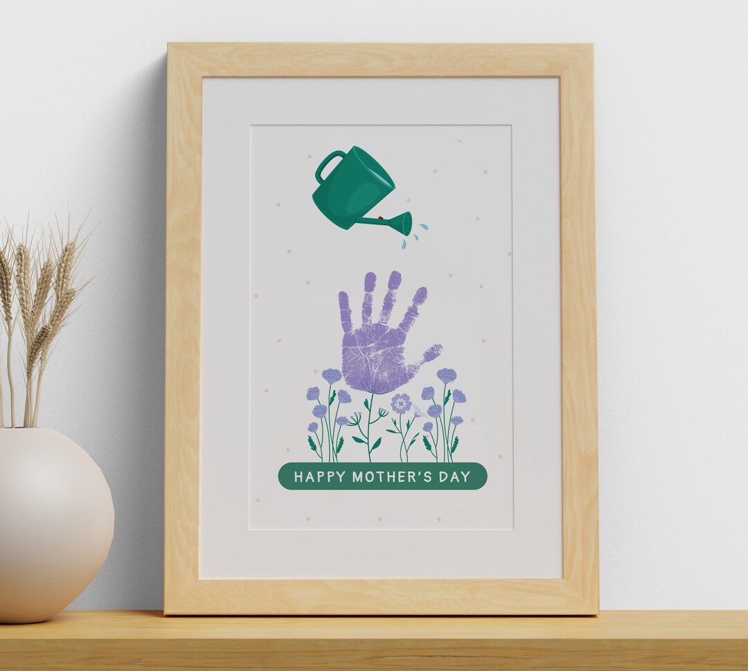 Flower Handprint Happy Mother's Day Wall Art Craft Keepsake Gift ...