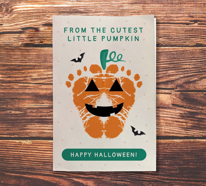 Pumpkin Footprint Card: Baby Halloween Keepsake Craft (digital Download ...
