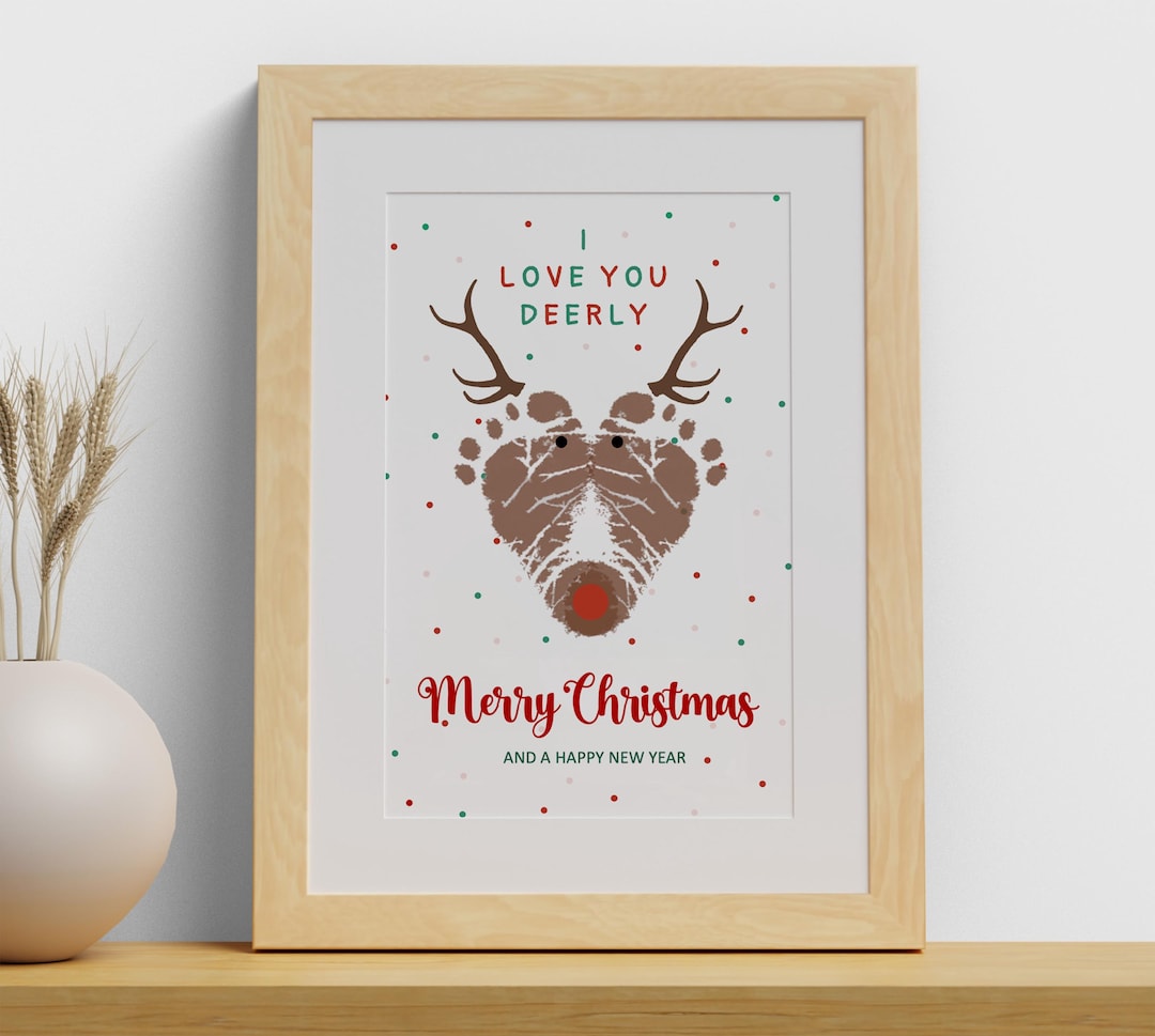 Reindeer Footprint and Handprint Wall Art, a Fun Christmas Craft for ...