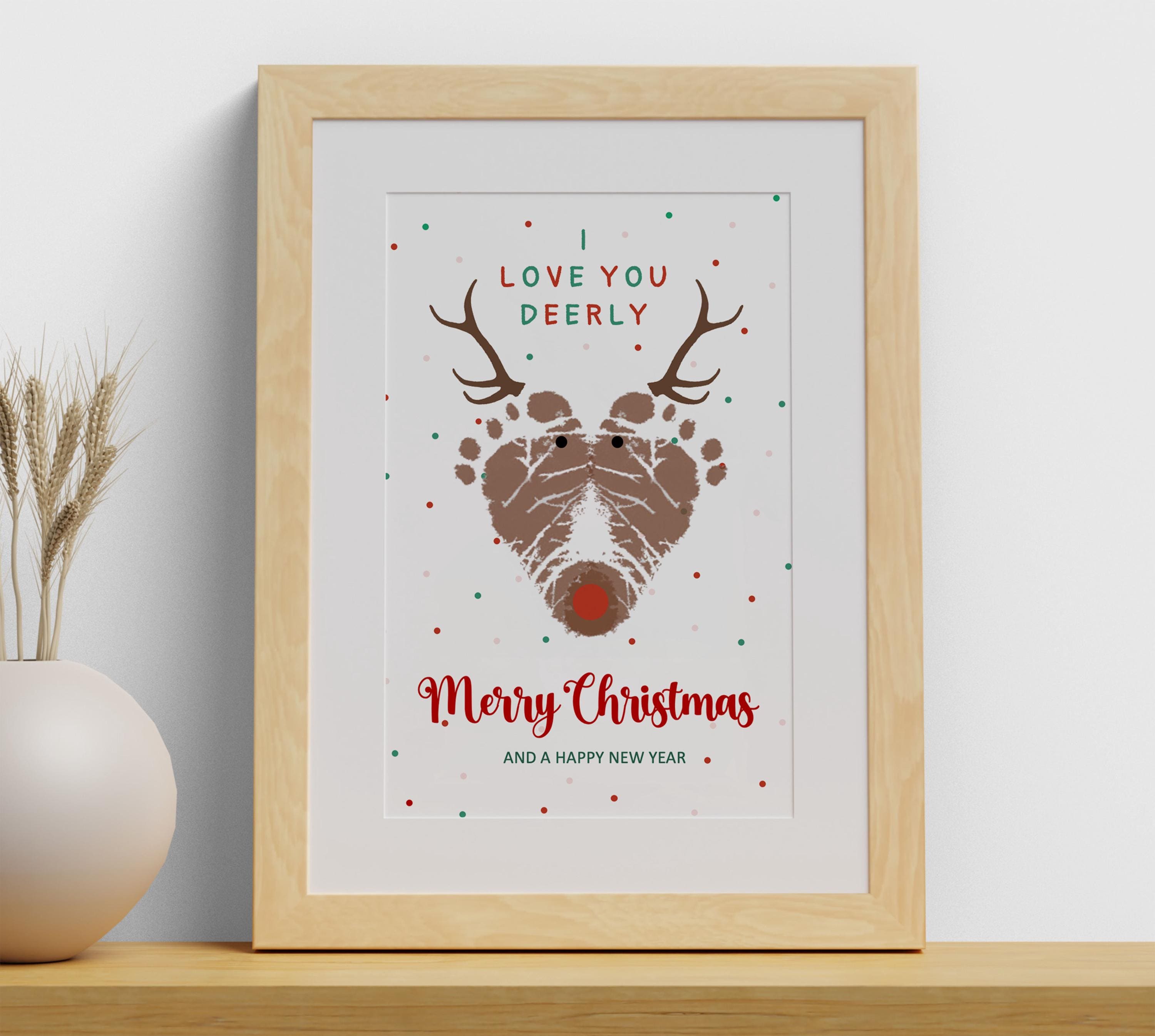 Reindeer Footprint and Handprint Wall Art, a Fun Christmas Craft for ...