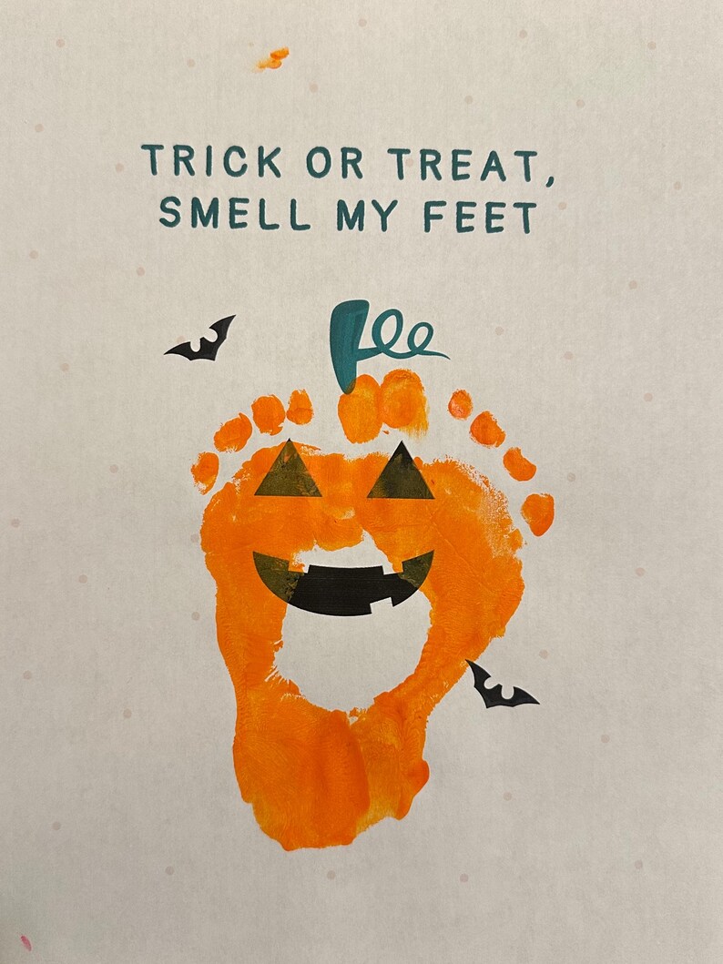 Pumpkin Footprint Art: Baby Halloween Keepsake Craft (printable) - Etsy