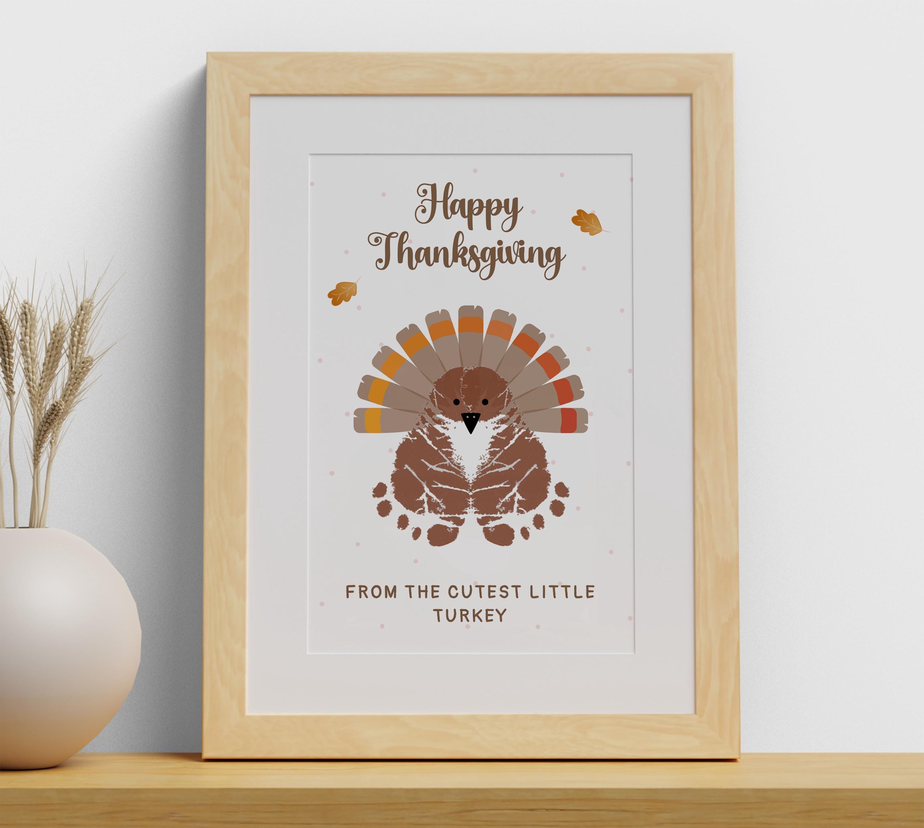 Turkey Baby Footprint Wall Art Craft Keepsake Gift Handprint Footprint ...