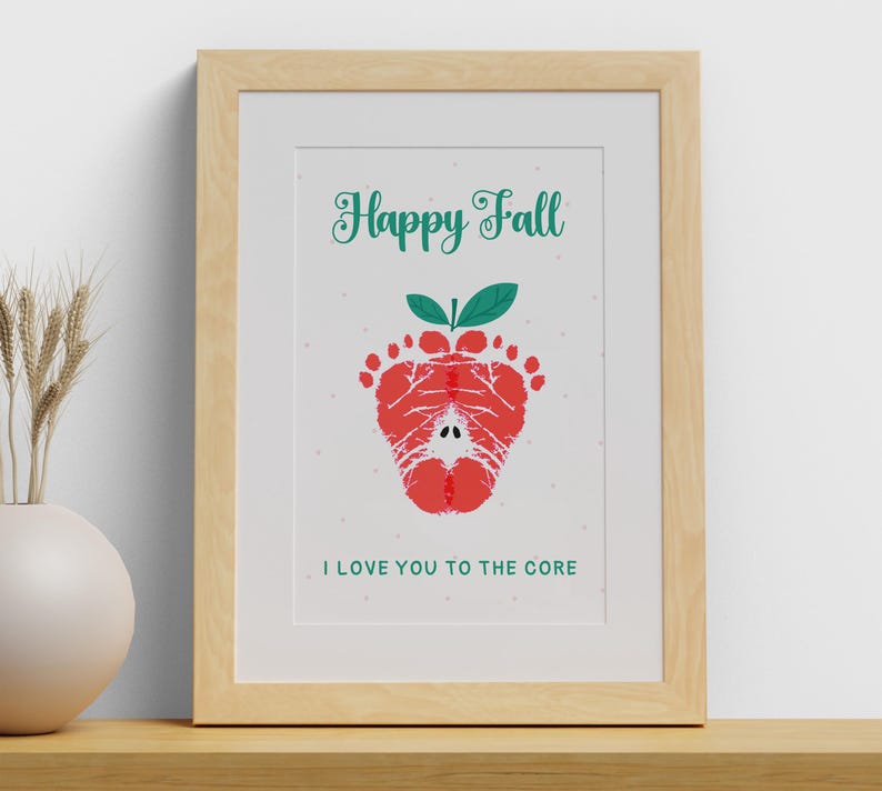 Apple Baby Footprint Wall Art Craft Keepsake Gift Handprint Footprint ...