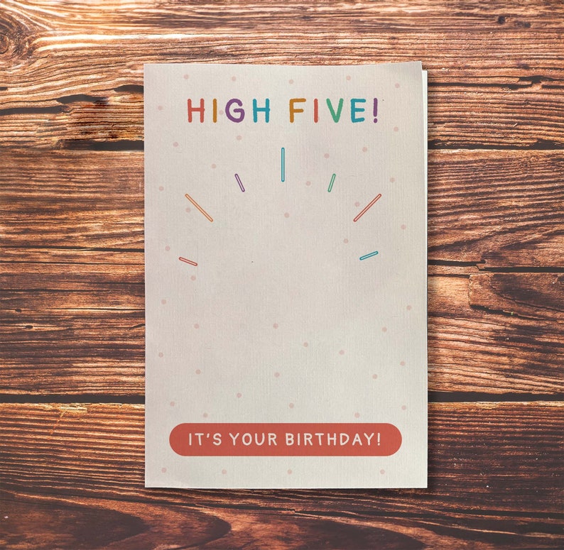 High Five Handprint Birthday Card: DIY Baby Craft Keepsake (digital ...