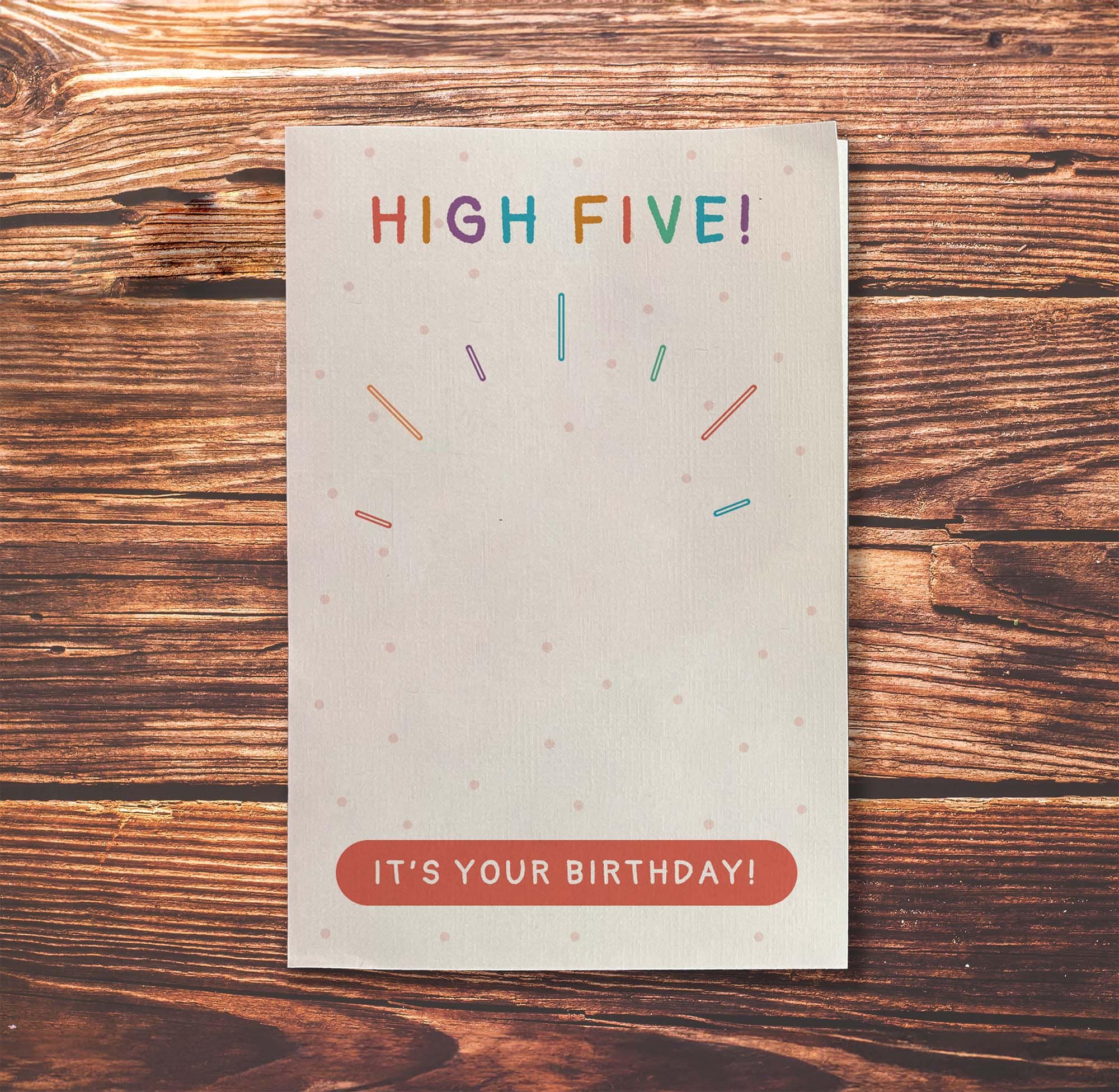 High Five Handprint Birthday Card Craft Keepsake Gift Baby Child ...