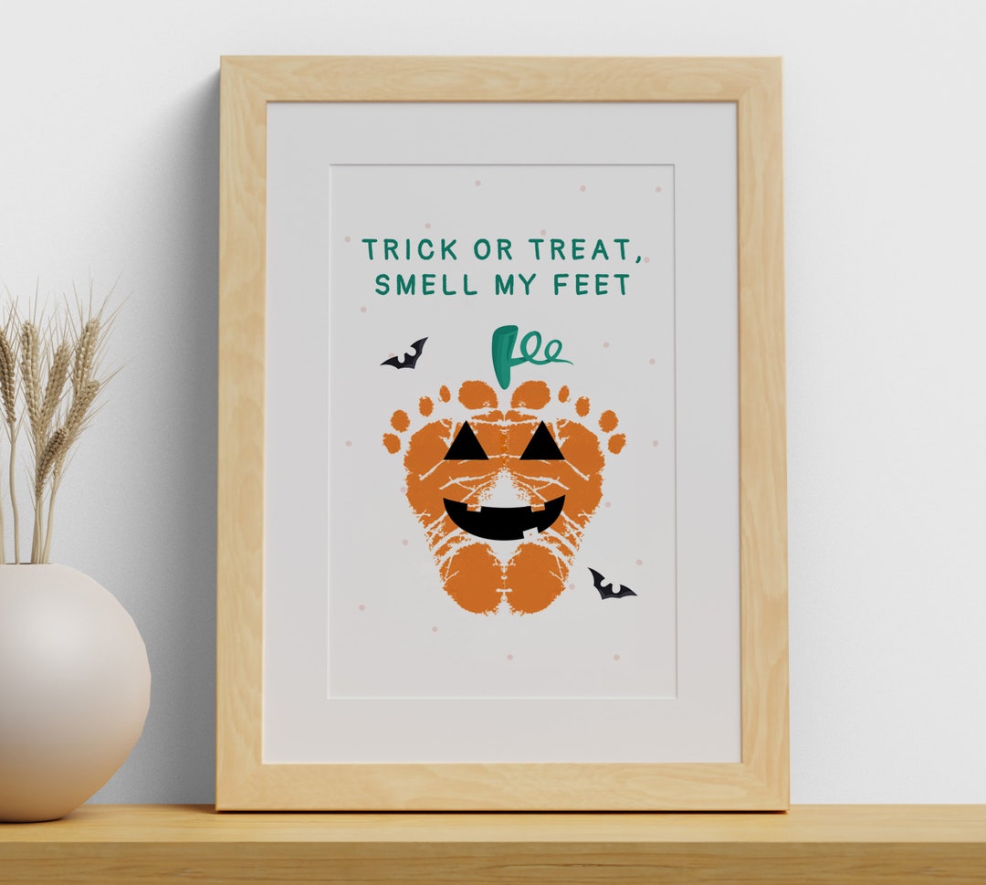 Pumpkin Footprint Art: Baby Halloween Keepsake Craft (printable) - Etsy