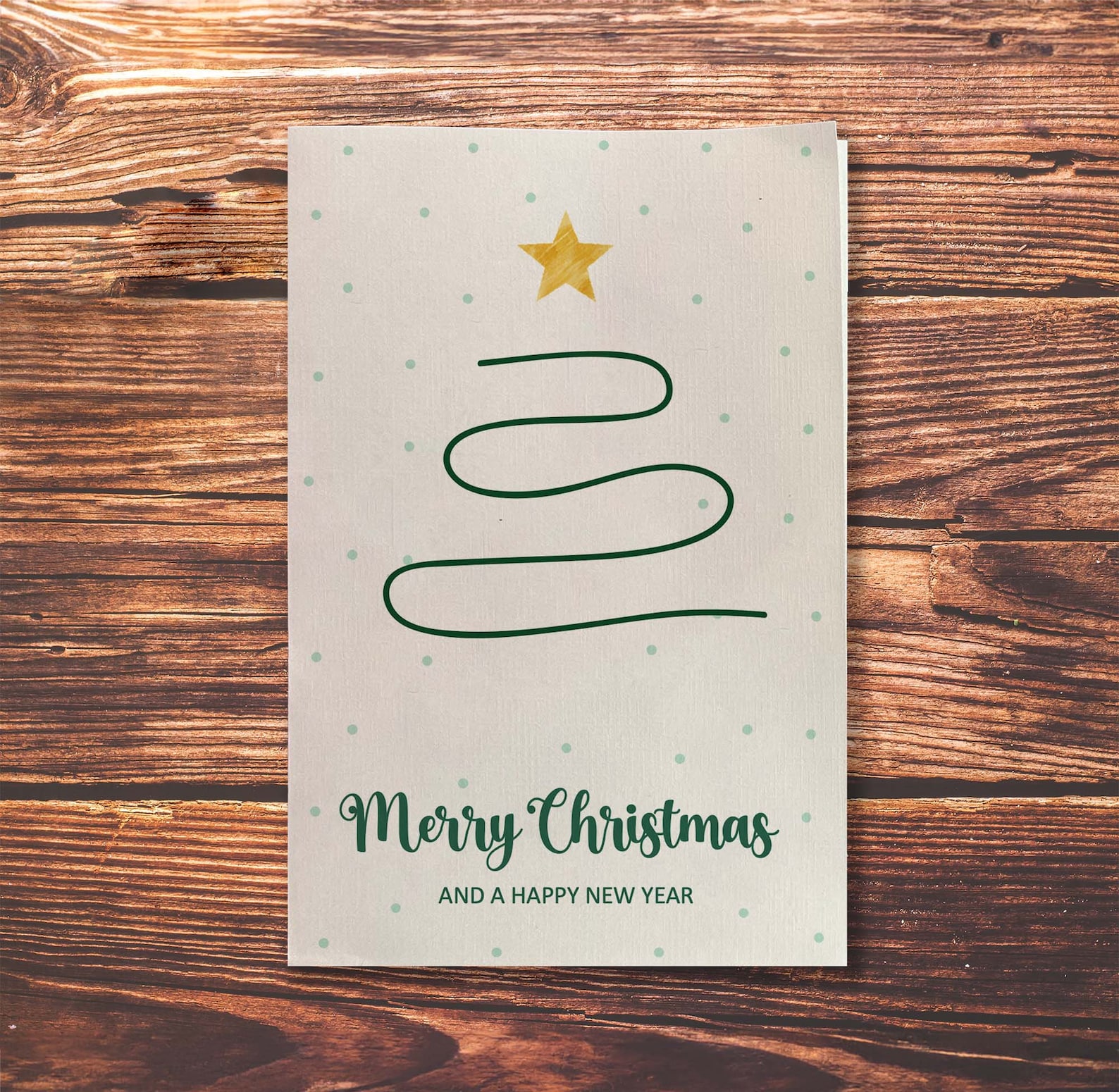 Merry Christmas Tree Footprint Greeting Card Craft Keepsake Gift ...