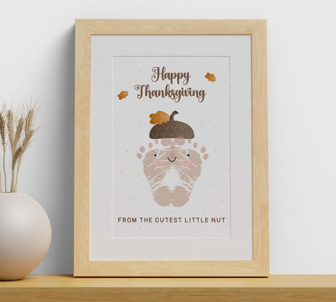 Acorn Baby Footprint Wall Art Craft Keepsake Gift Handprint Footprint ...