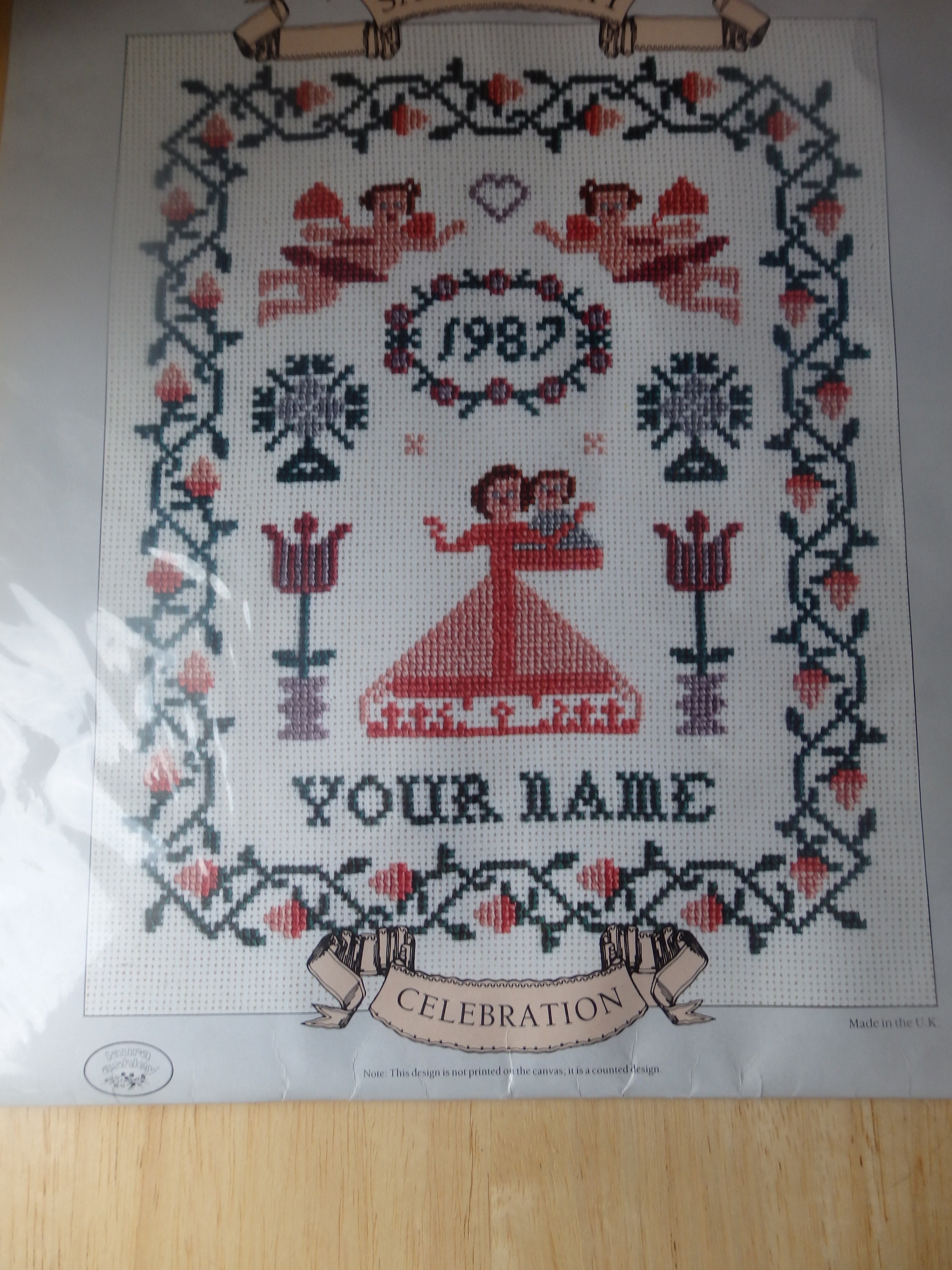 Vintage Laura Ashley Sampler Kit Counted Cross Stitch Kit Celebration ...