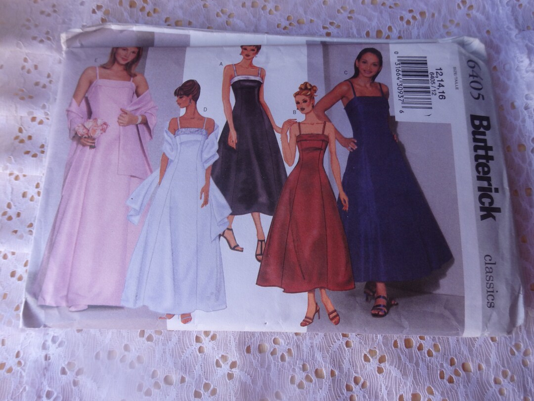 Butterick Misses Dress and Stole Sewing Pattern #6405 Size 12 14 16 ...