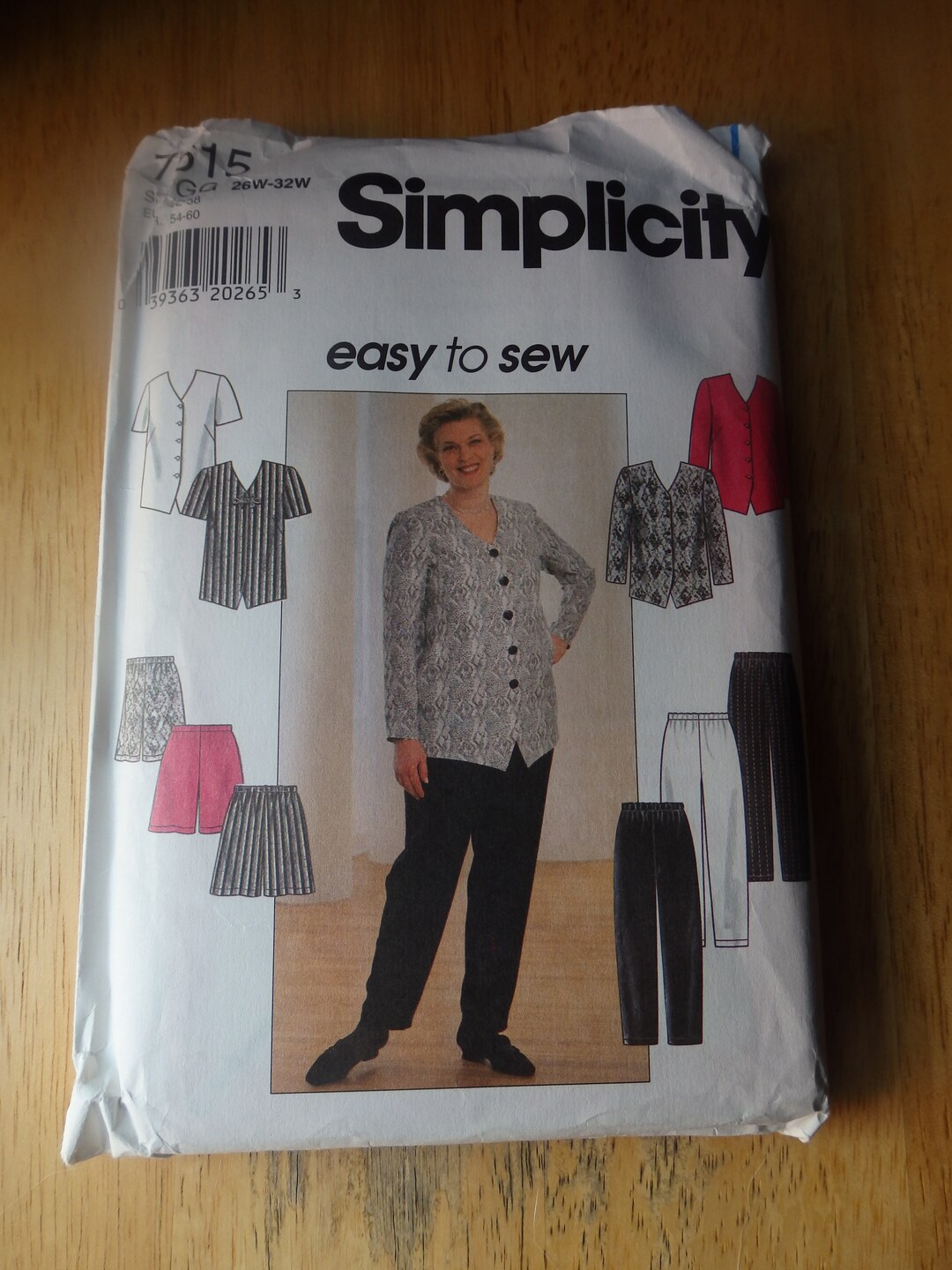 Vintage Simplicity Womens Tops Pants Shorts 7615 Sizes GG 26W-32W Uncut ...