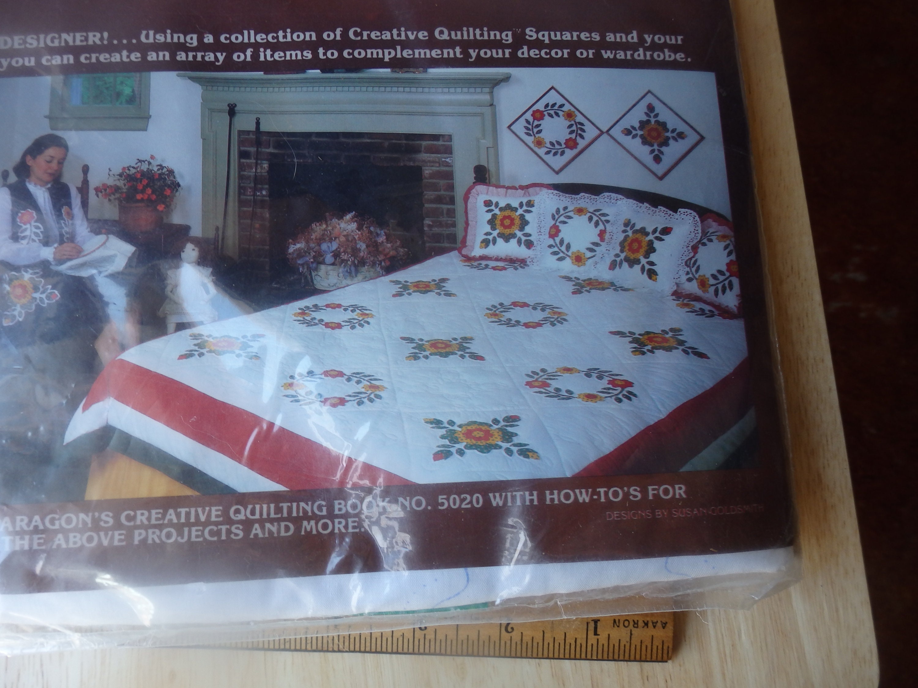 Vintage Paragon Creative Quilting Squares Craft Kit Whig Rose Kit #0887 ...
