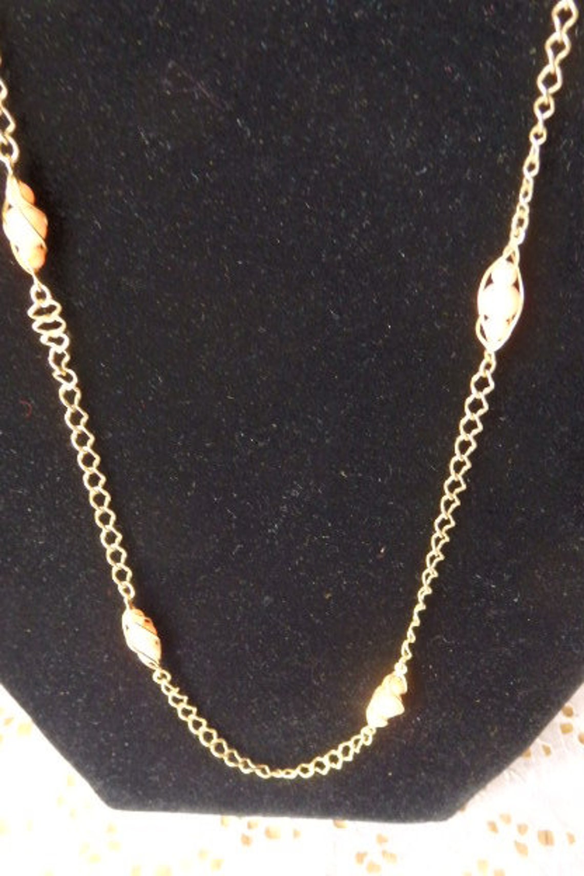 Vintage Avon Gold Chain With Orange Beads Necklace Costume Fashion ...