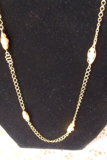 Vintage Avon Gold Chain With Orange Beads Necklace Costume Fashion ...