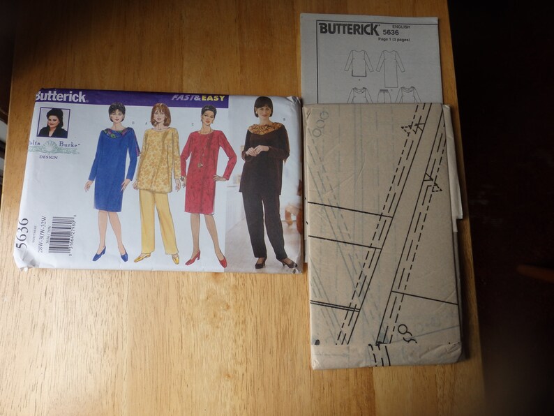 Vintage Butterick Women's Petite Dress Tunic #5636 Sizes 28W-32W Uncut ...