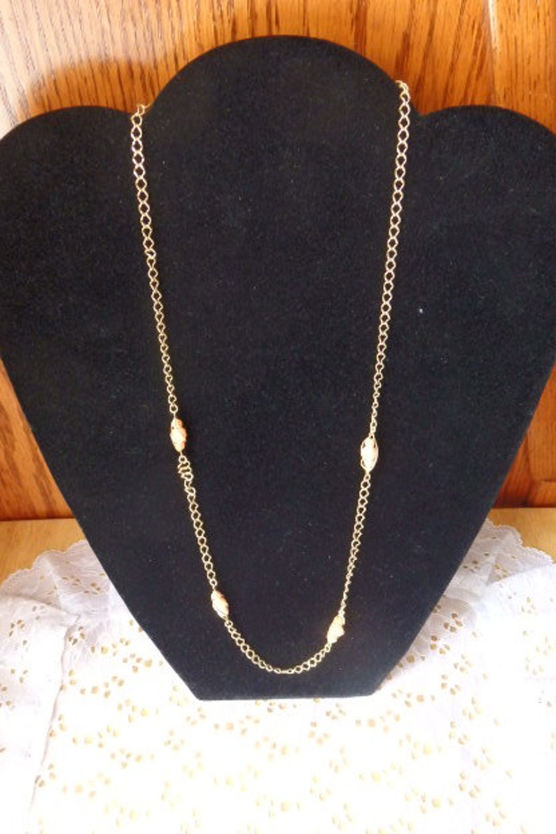 Vintage Avon Gold Chain With Orange Beads Necklace Costume Fashion ...
