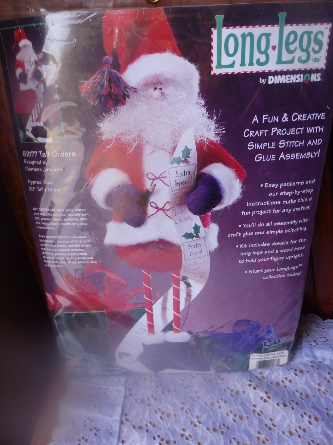 Vintage Dimensions Long-legs Santa Craft Kit 62177 Tall Orders ...