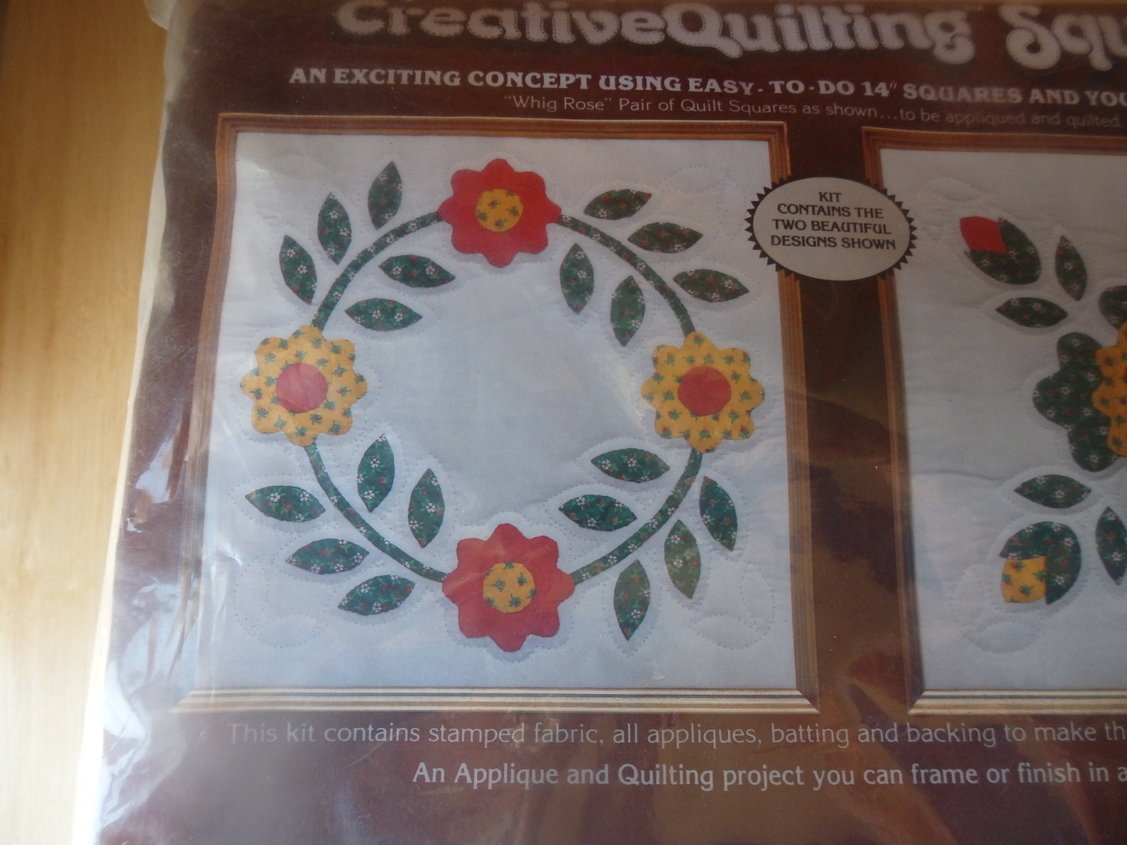 Vintage Paragon Creative Quilting Squares Craft Kit Whig Rose Kit #0887 ...