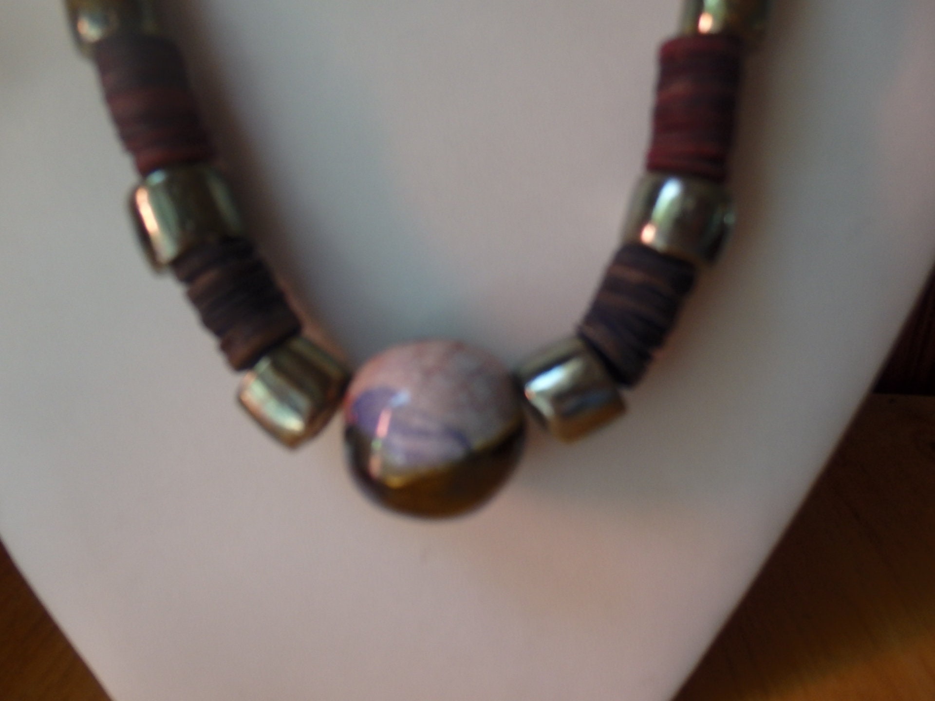 Tribal Modern Necklace Unique Glass Beads With Chips Necklace Custome ...