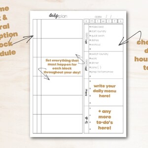 Daily Planner, Block Schedule, Printable Planner, Fillable/editable ...