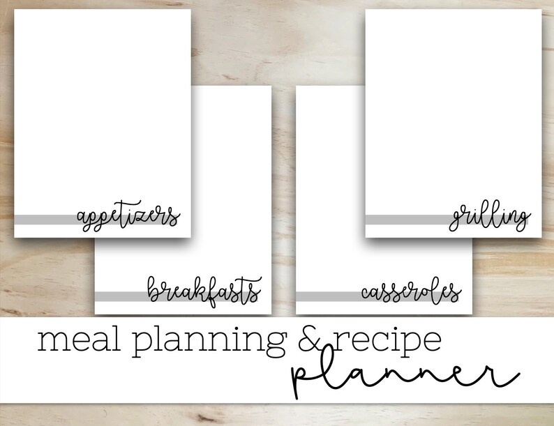 Meal Planner & Recipe Binder: Menu Plan, Meal Planning Printable, Meal ...